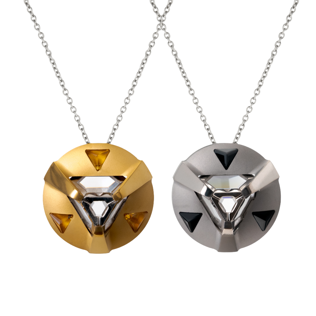 ARK Crystal & Gem Pendant - Entangled Pair (Gold Gem & Black Gem) – ARK ...